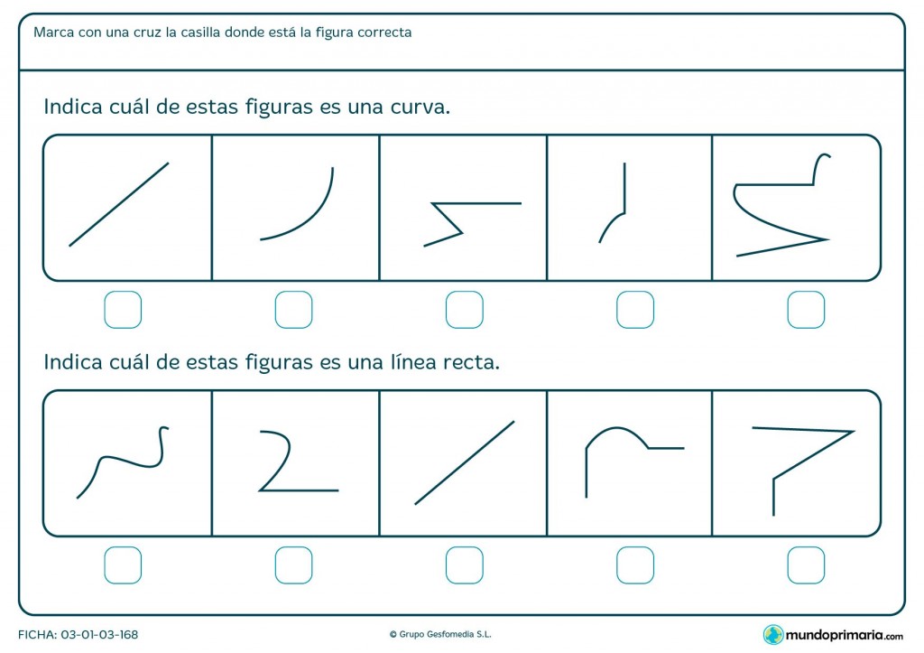 Ficha de líneas para primaria