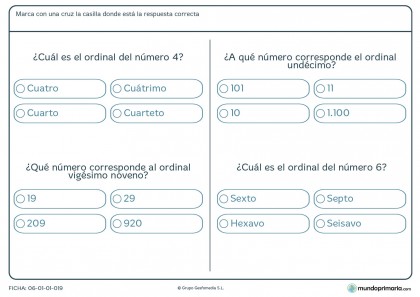Números ordinales 【Nomenclatura del 1 al 100】