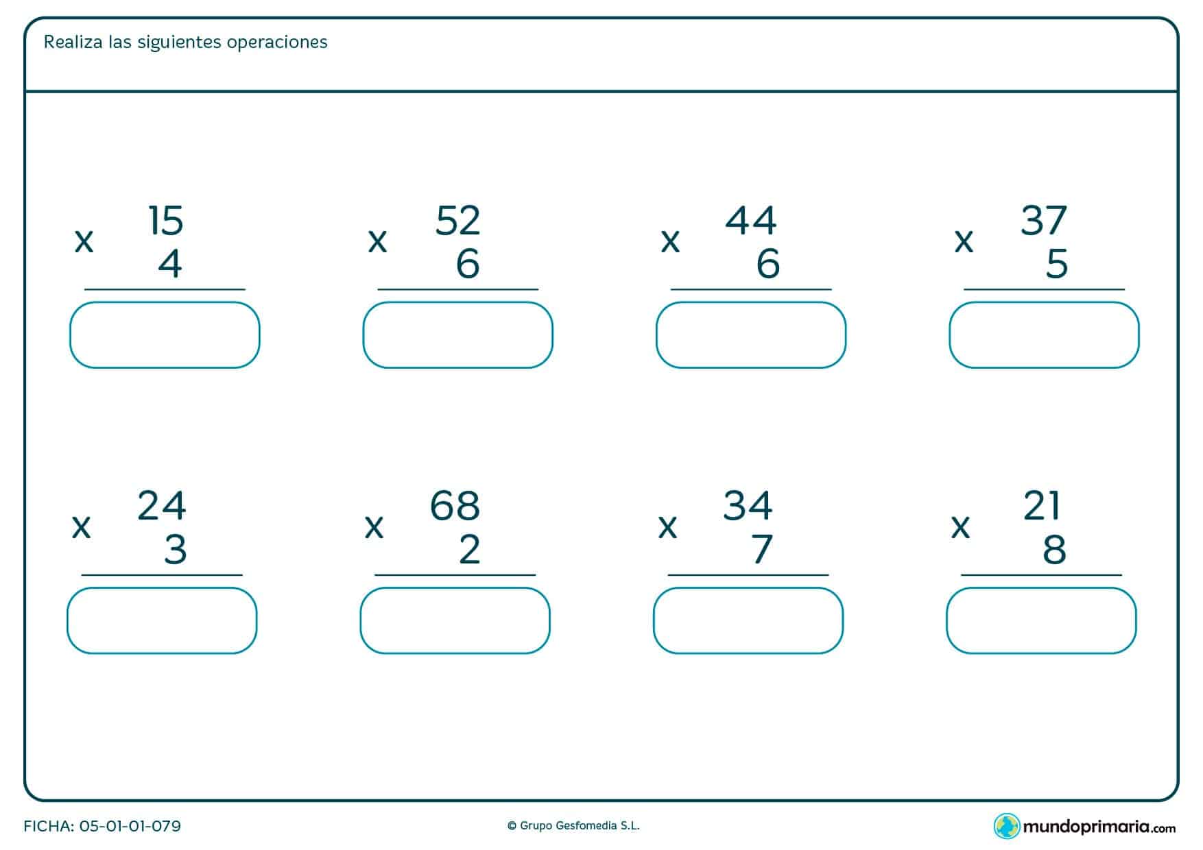 Ficha de hacer multiplicaciones con factor de dos cifras para Primaria ... Ficha de hacer multiplicaciones con factor de dos cifras para Primaria ...