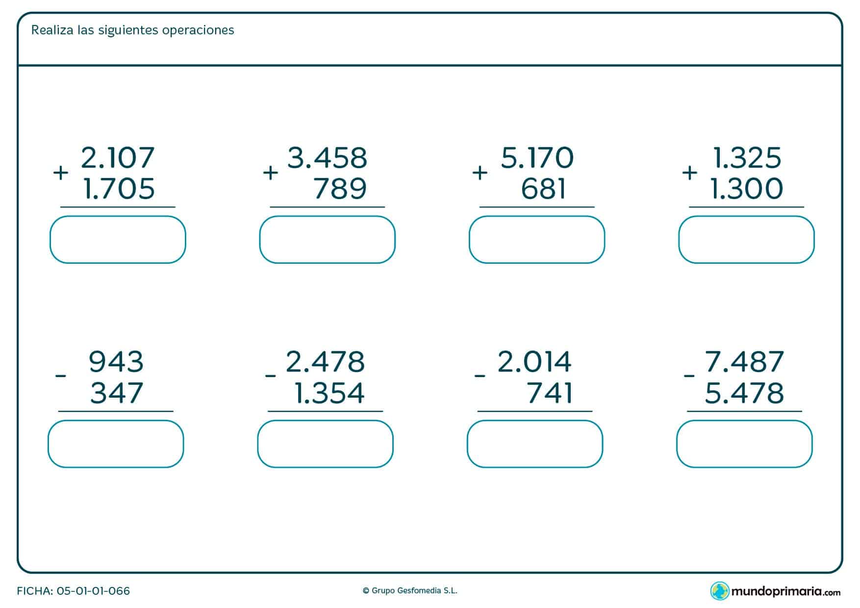 Ficha De Marcar La Respuesta De Las Sumas Y Restas Para Primaria Images