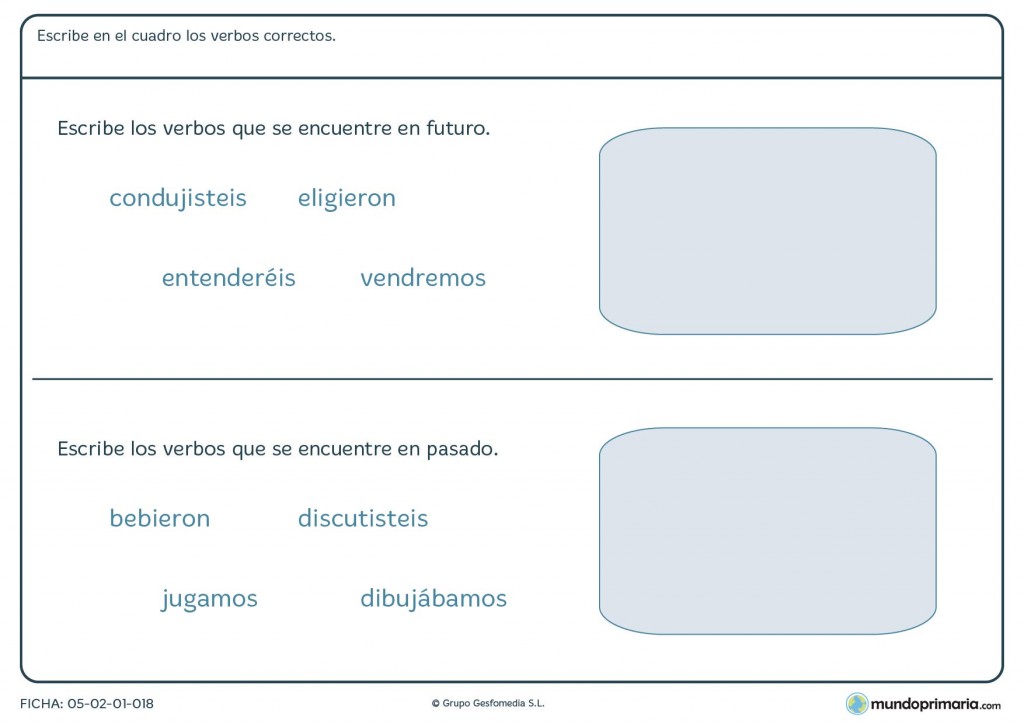 Ejercicios de LENGUA para niños de primaria Para imprimir