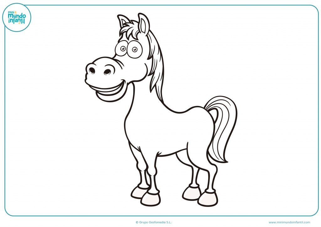 Dibujos de Caballos para Colorear 【A Lápiz y Para Niños】