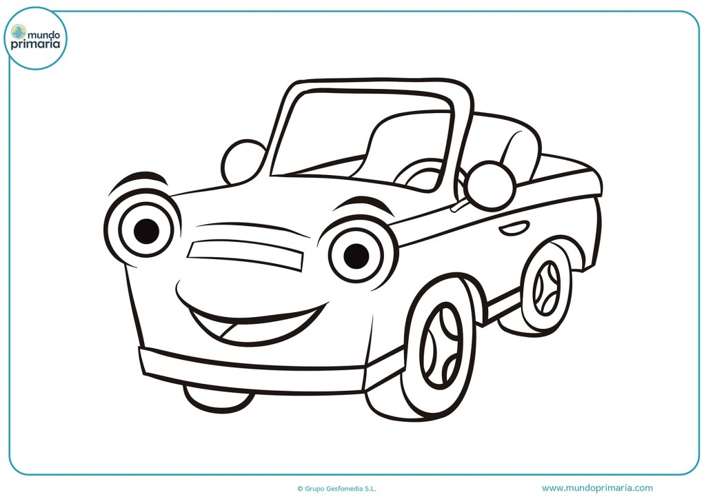 Dibujos de coches para colorear - Mundo Primaria