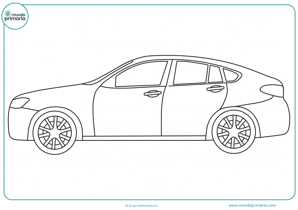 Dibujos de coches para colorear - Mundo Primaria
