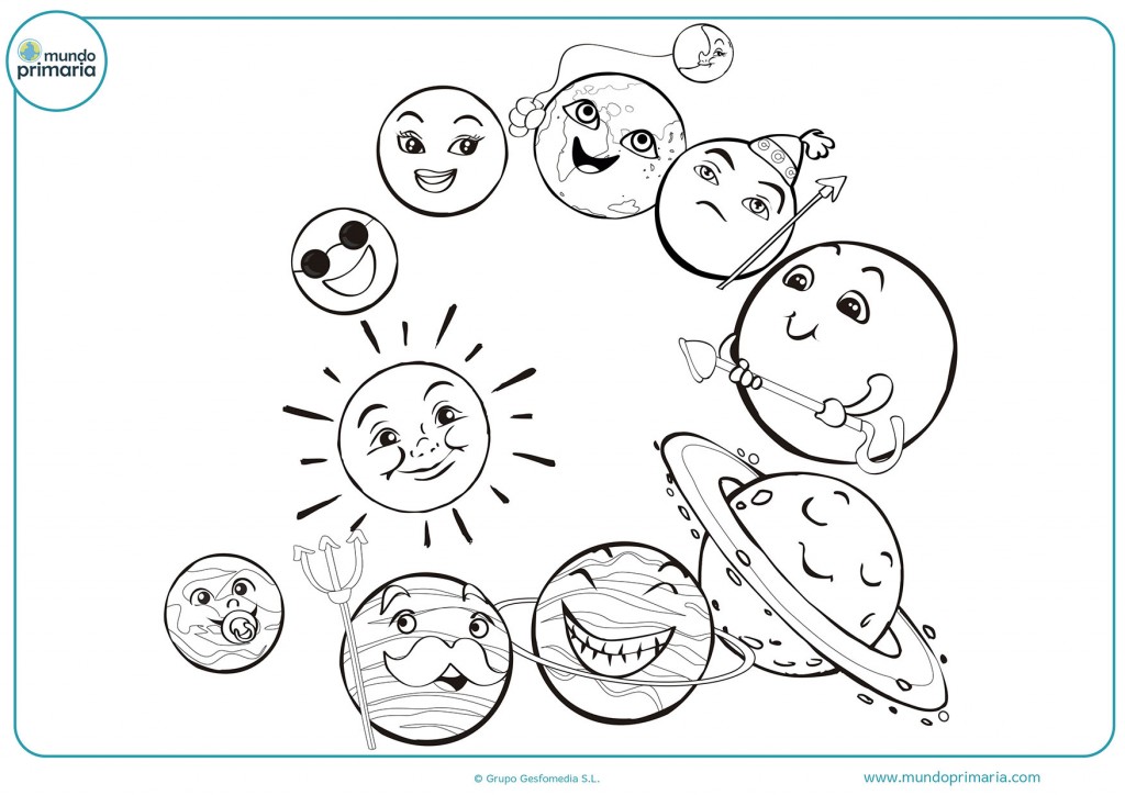Dibujos de planetas para colorear - Mundo Primaria Dibujos de planetas para colorear - Mundo Primaria