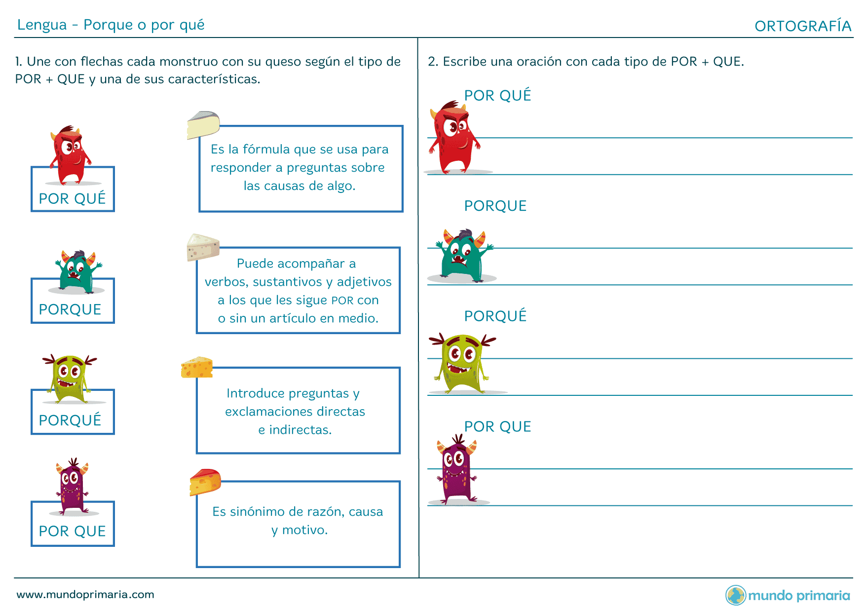 ⊛ Porque o Por qué [junto o separado – con tilde o sin tilde]