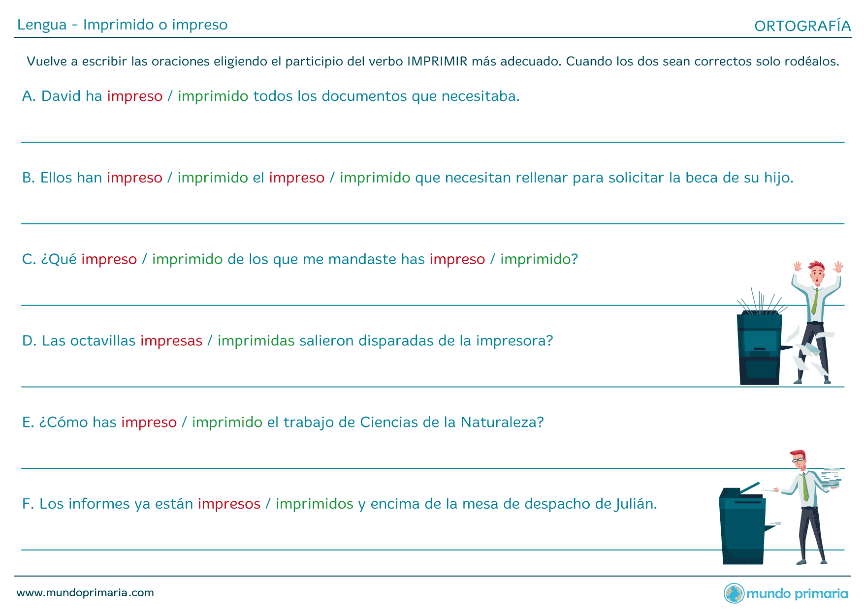 Impreso o imprimido => ¿pueden utilizarse indistintamente o no?