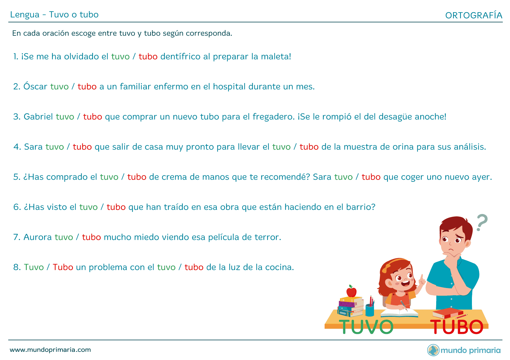 Tubo o tuvo [Aprende a escribir correctamente estas palabras]