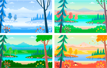 Las estaciones del año Primavera, Verano, Otoño e Invierno