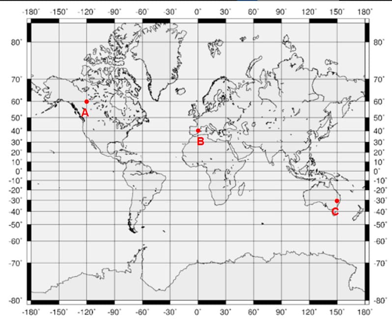 ⭐ Coordenadas en un mapa
